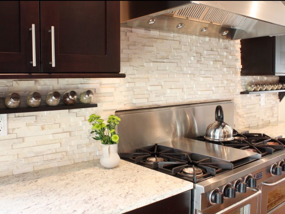Stacked Stone Backsplash Tile